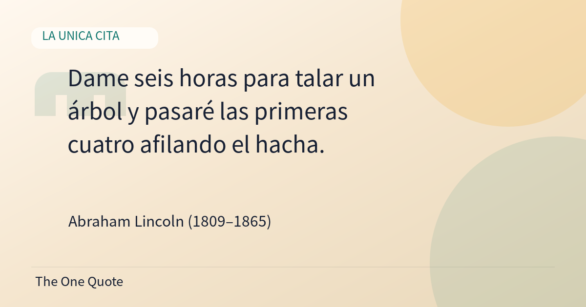 Citas Sobre la Disciplina: "Dame seis horas para talar un árbol y ...